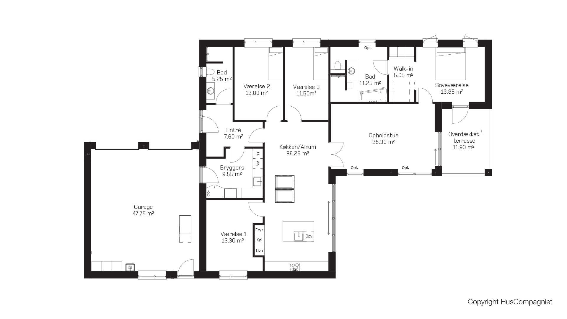 Plantegning | Vinkelhus 181 m2 | HusCompagniet